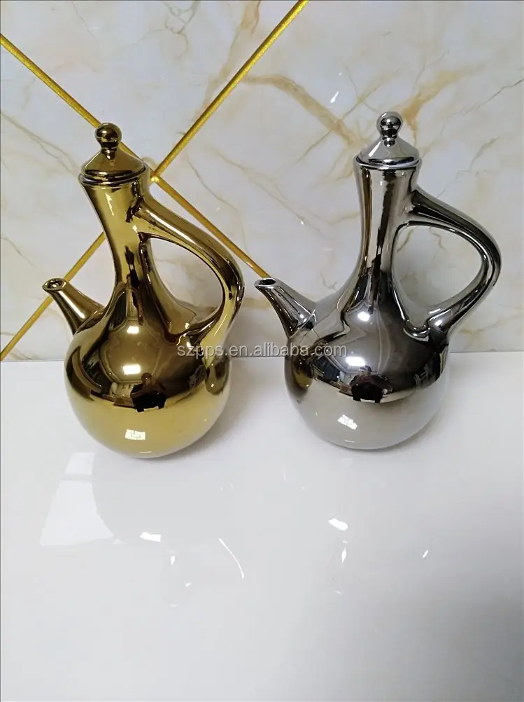 Golden and Silver Jebena Coffee Pot for Ethiopian Coffee Ceremony - Eco ...
