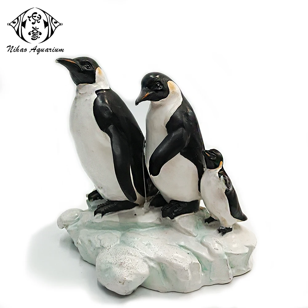 Aquarium Fish Tank Resin Animal Penguin Statue Small Size Decoration ...