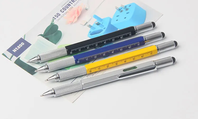 Multi Function Tool 6 In 1metal Pen Screwdriver Ruler Spirit Level ...