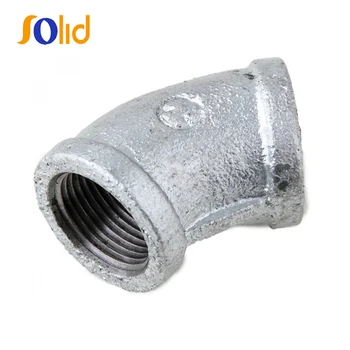 Galvanized Malleable Iron Beaded Female Elbow 45 Degree - Buy Malleable ...