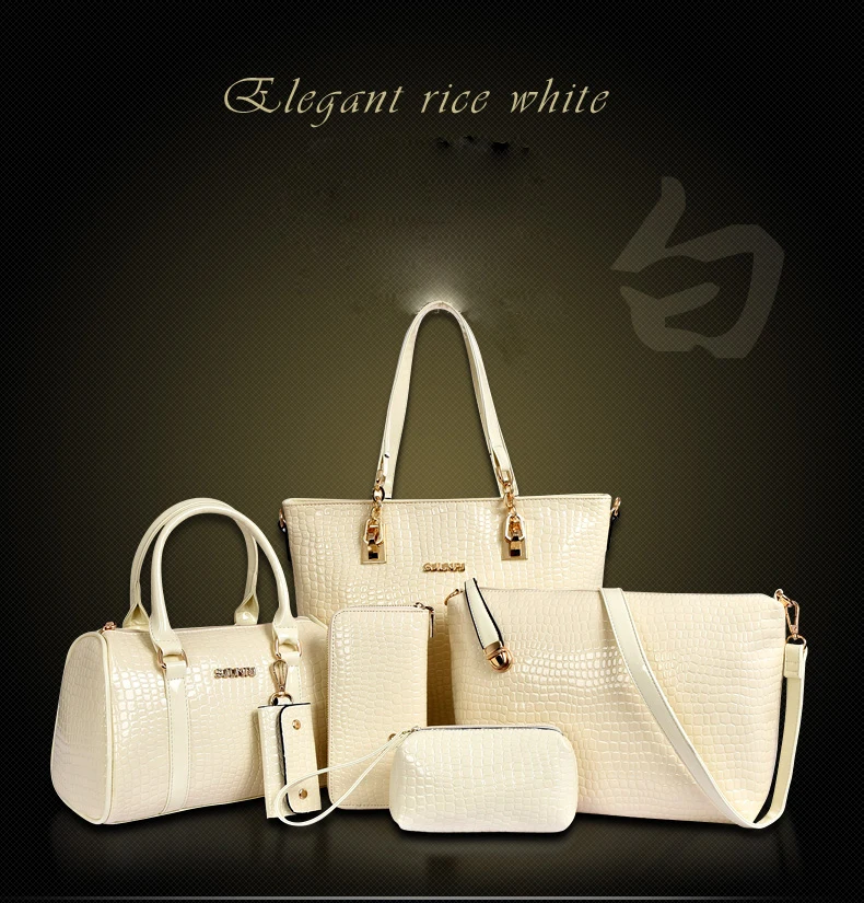 Hot Sale 6 Pcs Lady Set Bag Women Handbag With Shoulder Bag+totes ...