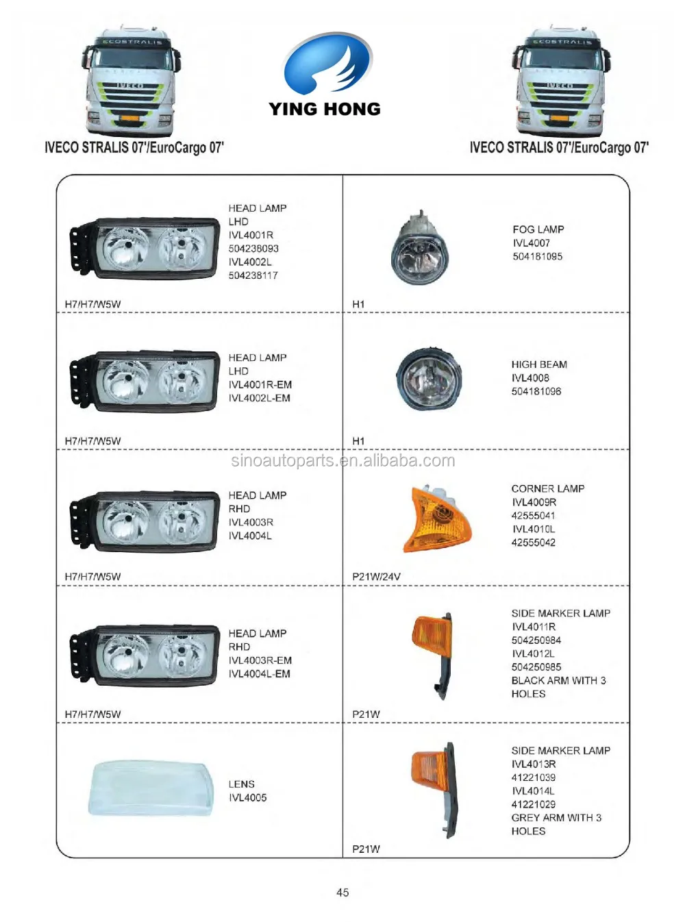 Truck Head Lamp Headlight 504238093 504238117 For Iveco Stralis 07 ...