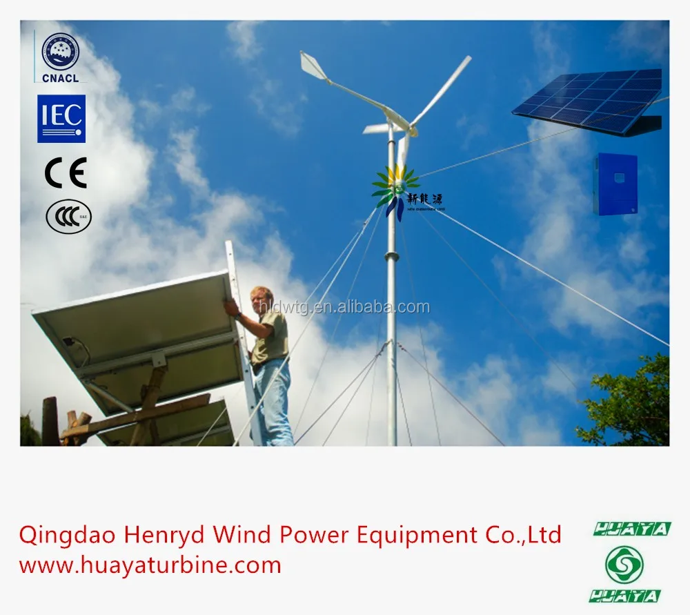 Vertical/horizontal Wind Turbine Solar Hybrid System