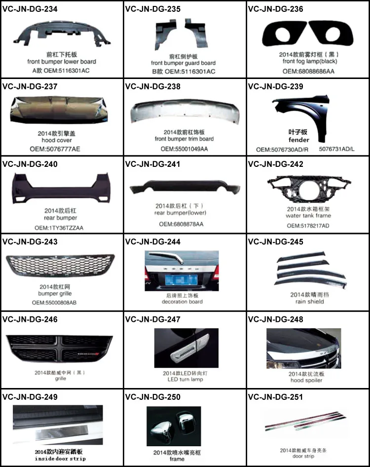 Oem 55001049aa For Dodge Journey 2014 Front Bumper Trim Board - Buy Oem ...