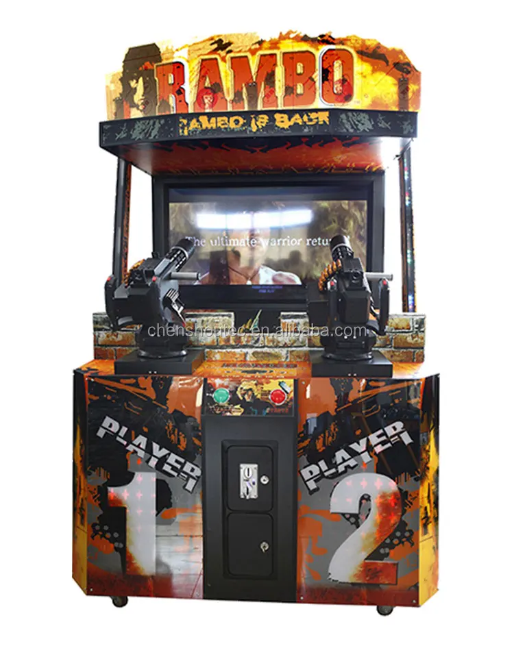 Newest Rambo 2 Arcade Shooting Video Game Machine Customizable