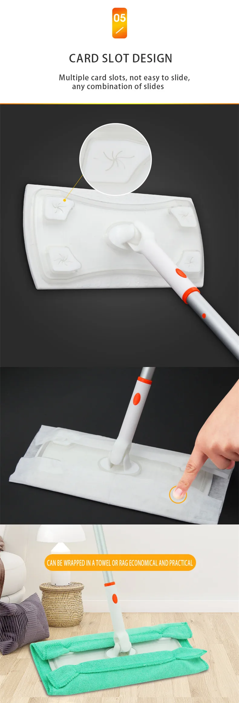 New Non-woven Free Hand Washing Cloth Paper Disposable Flat Mop - Buy ...