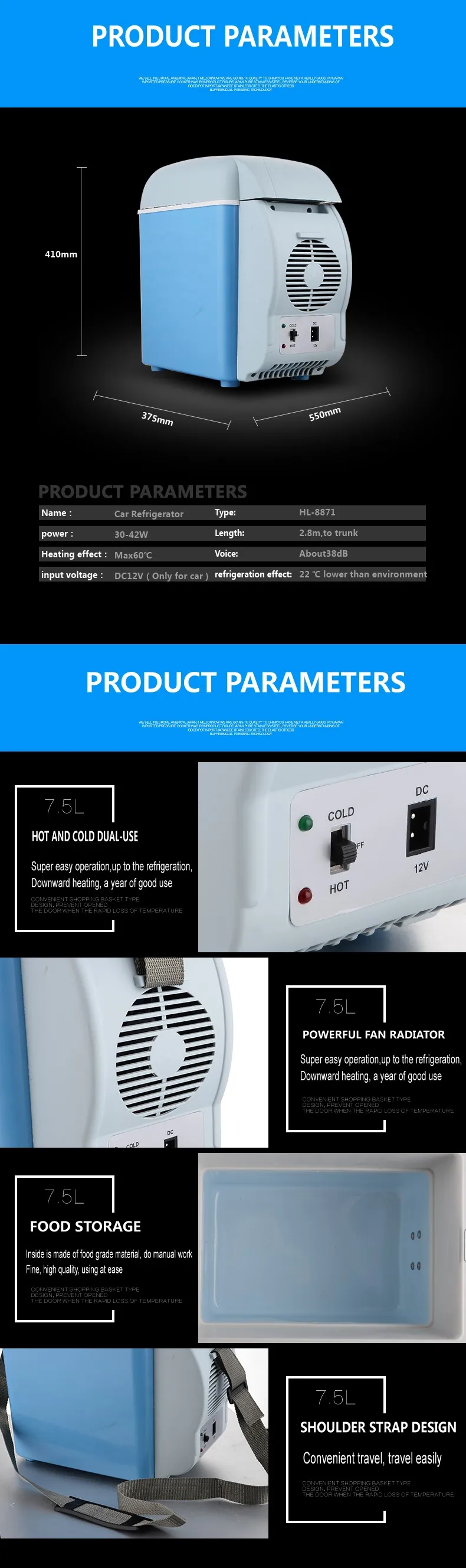 Mini Battery Operated Rechargeable Car Refrigerator