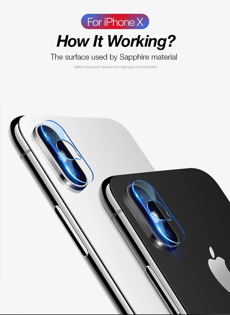 High Quality For Apple Iphone X 10 Rear Camera Lens Tempered Glass Film ...