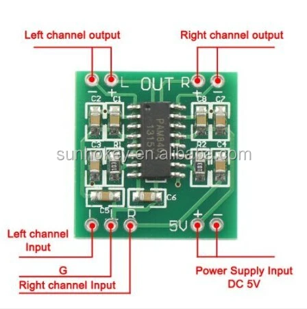 Pam8403 Audio Module Dc 5v Mini Class D Digital Amplifier Amplifier ...
