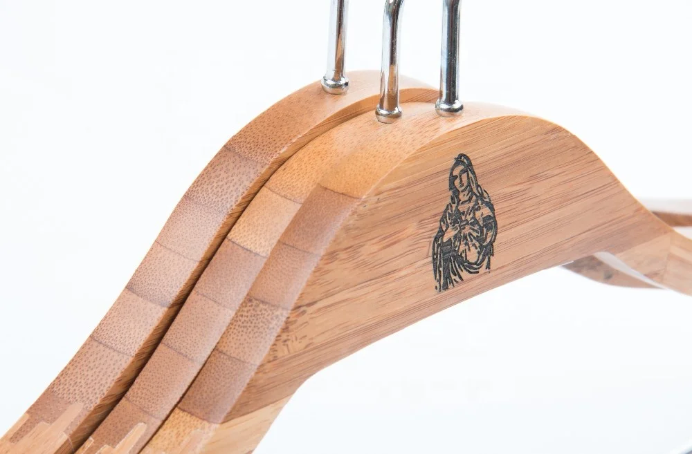 Custom Natural Coat Bamboo Cloth Hanger With Logo| Alibaba.com