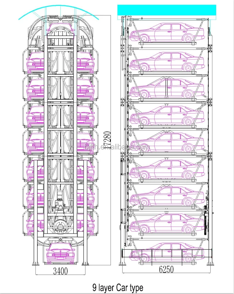 2020 new 5 to 20 cars space Automated Tower Vertical Rotating Car ...