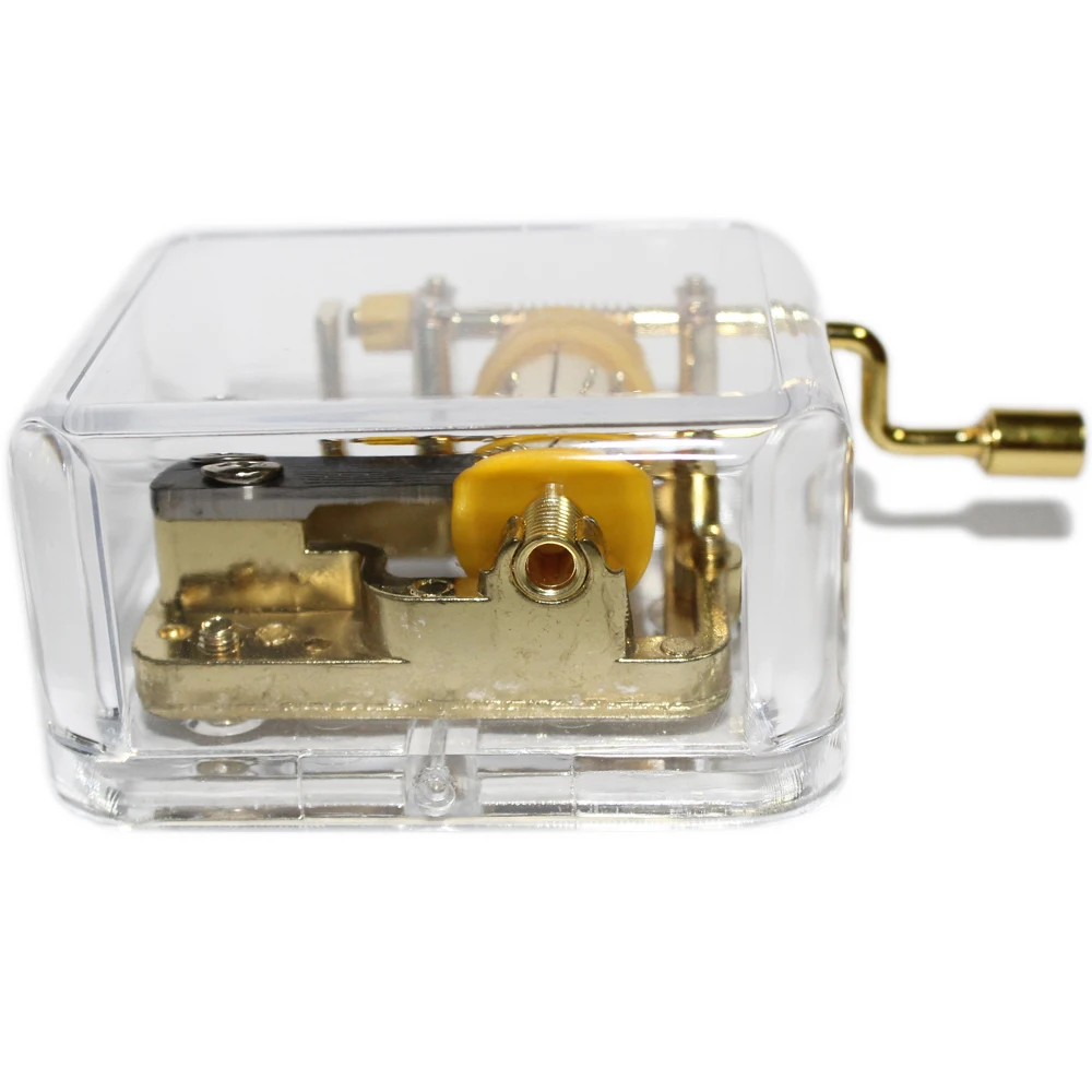 18 Notes Hand Crank Musical Box Mechanism With Acrylic Board Music Box ...