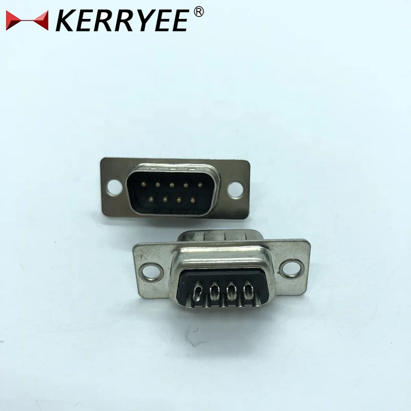 DB9 Black Housing D-Sub Male Connector - 9P Copper Alloy