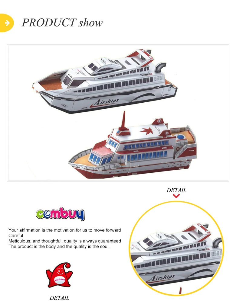 Top Selling Intelligent Diy 3d Paper Puzzle Mini Yacht Model - Buy ...