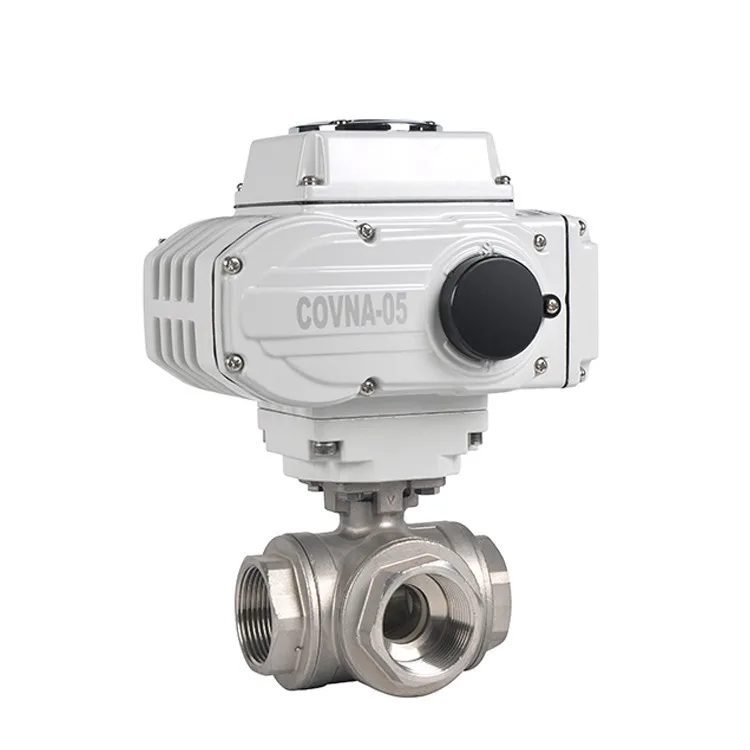 Stainless Steel 3 Way Electric Actuator Motorized Water Shut-off Ball ...