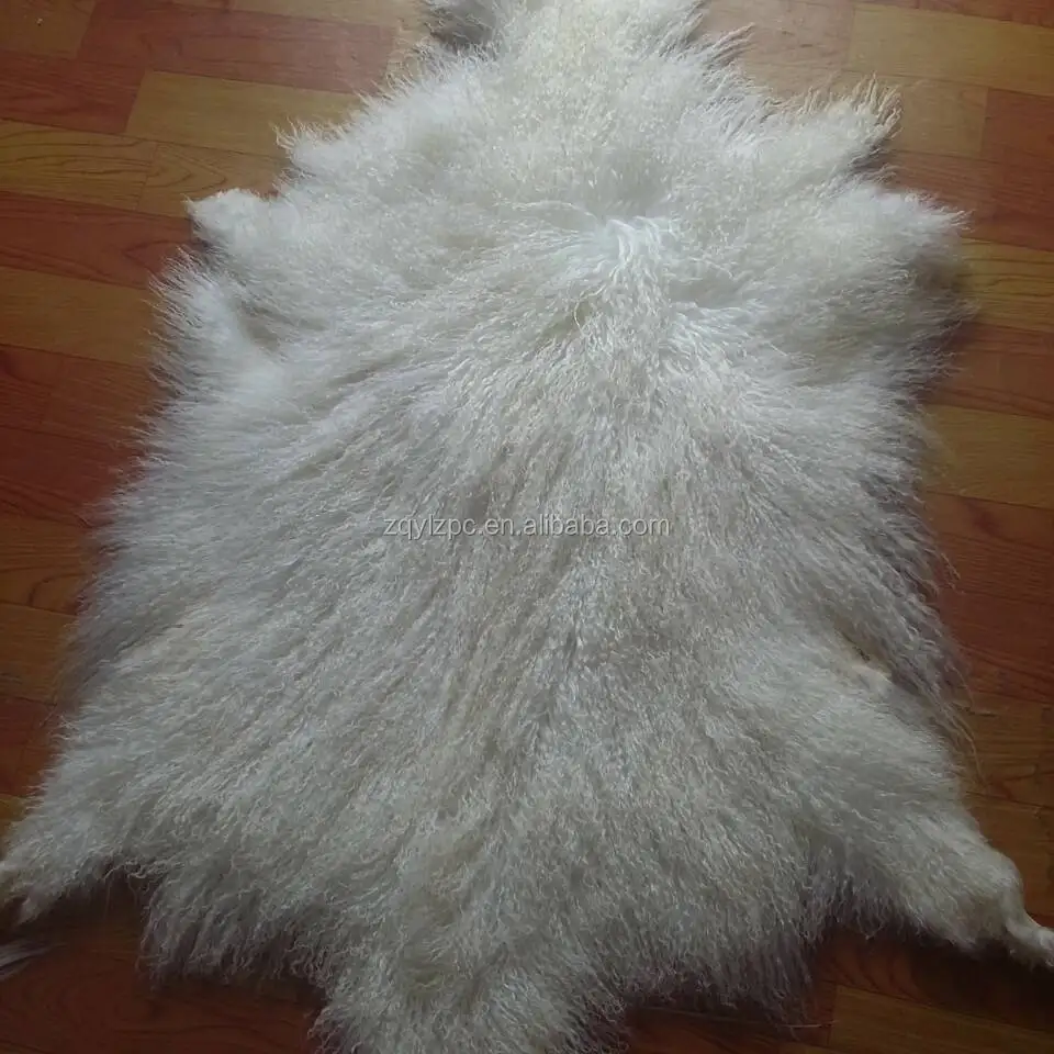 Long Hair Curly Goat Fur Real Mongolian Tanned Sheep Skin - Buy Tanned ...
