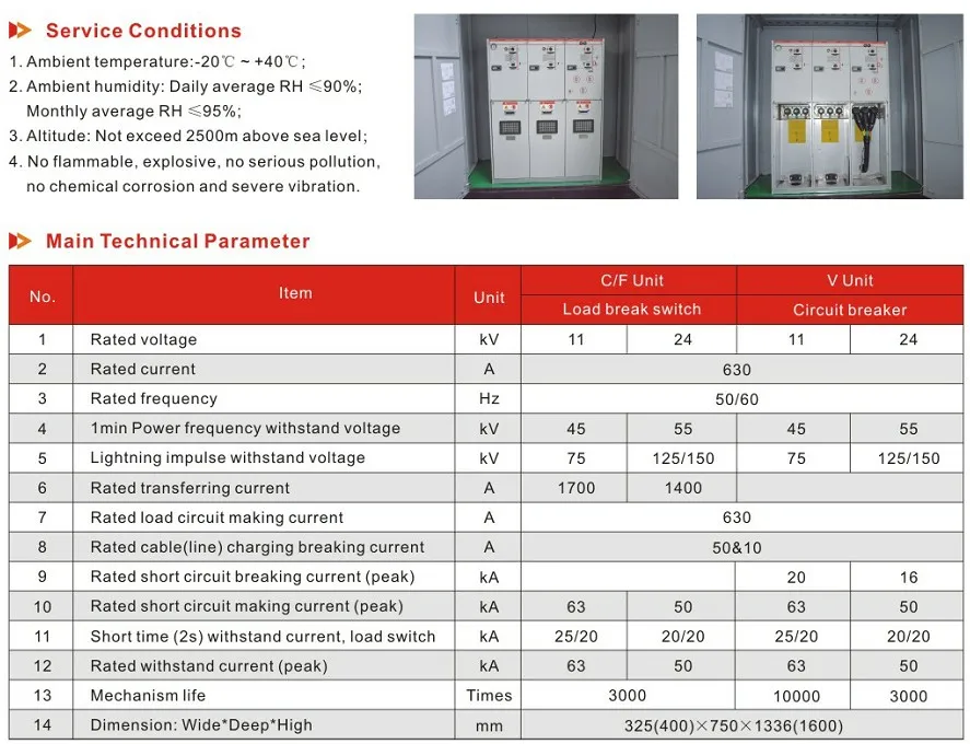 RM6 6.6KV 11KV SF6 Gas Insulated RMU Switchgear - OEM Boerstn
