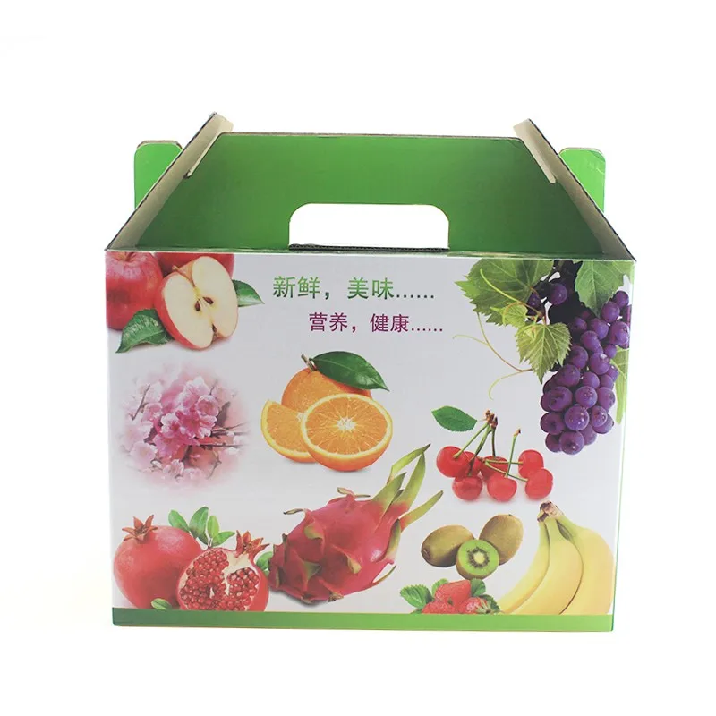 Personalizado De Papel Corrugado Frutas Caja De Cartón Con Asa - Buy ...