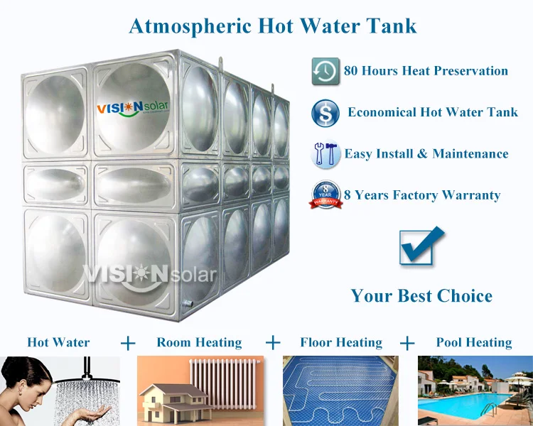 Stainless Steel Square Hot Water Tank Insulated - Buy Square Hot Water ...