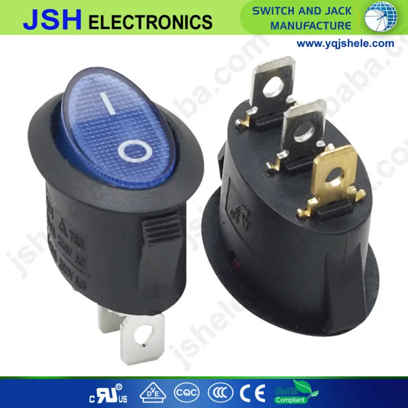 On-off-on 3 Position Spdt Oval Rocker Switch Ac 6a/250v 10a/125v - Buy ...