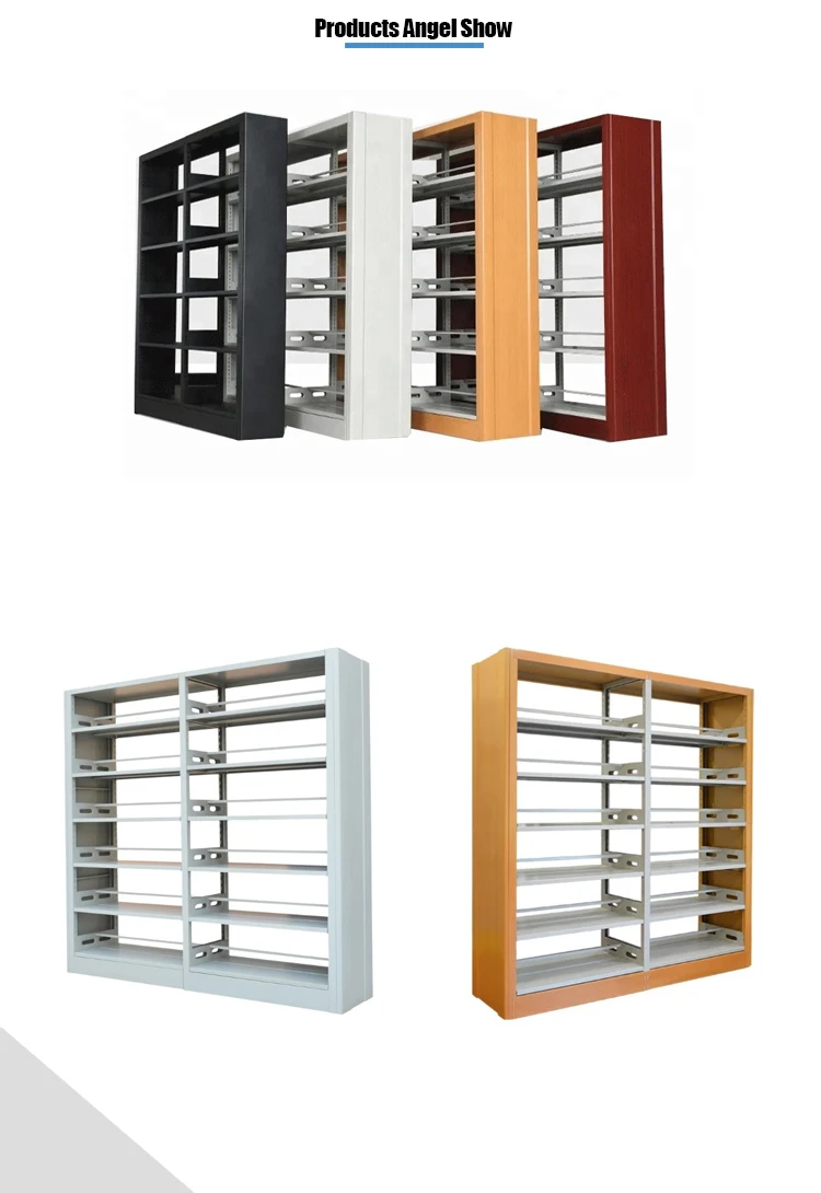 YUDU Modern Steel Double Side Metal Bookshelf Library Shelving