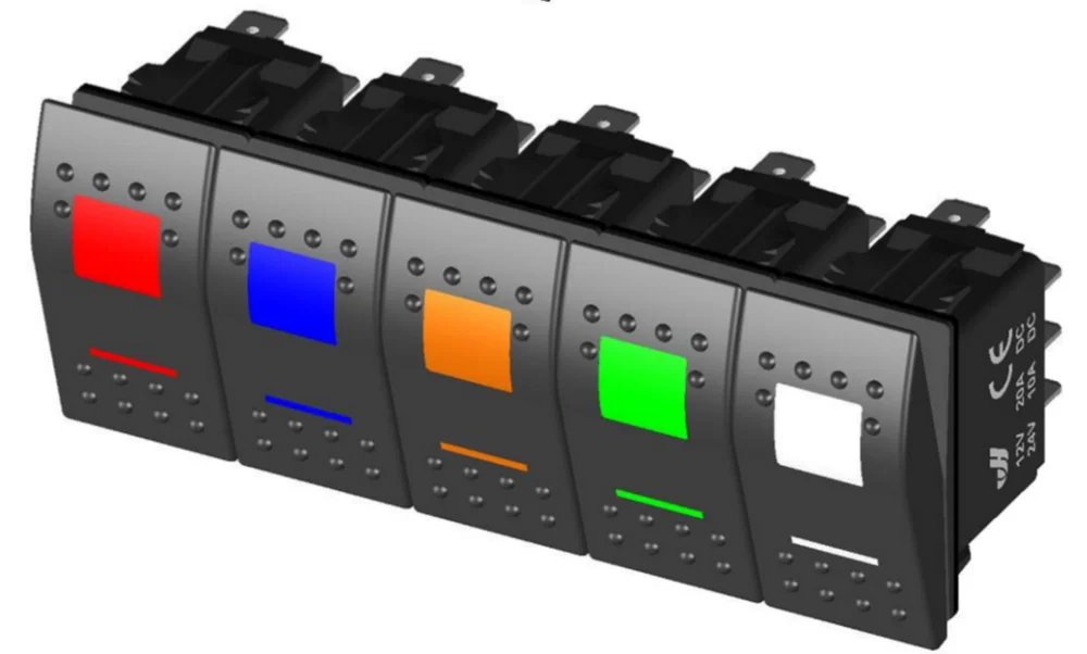 Spst 3pins Marine Automotive Waterproof Rocker Switch Labels Led ...