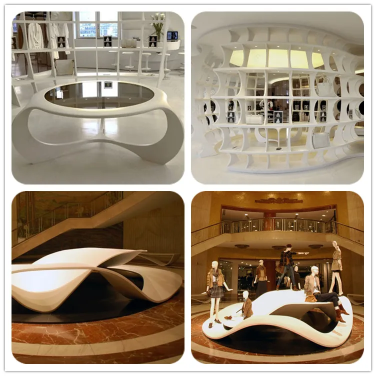 Modern Curved Showroom Display Shelf - Buy Modern Curved Wall Shelf ...