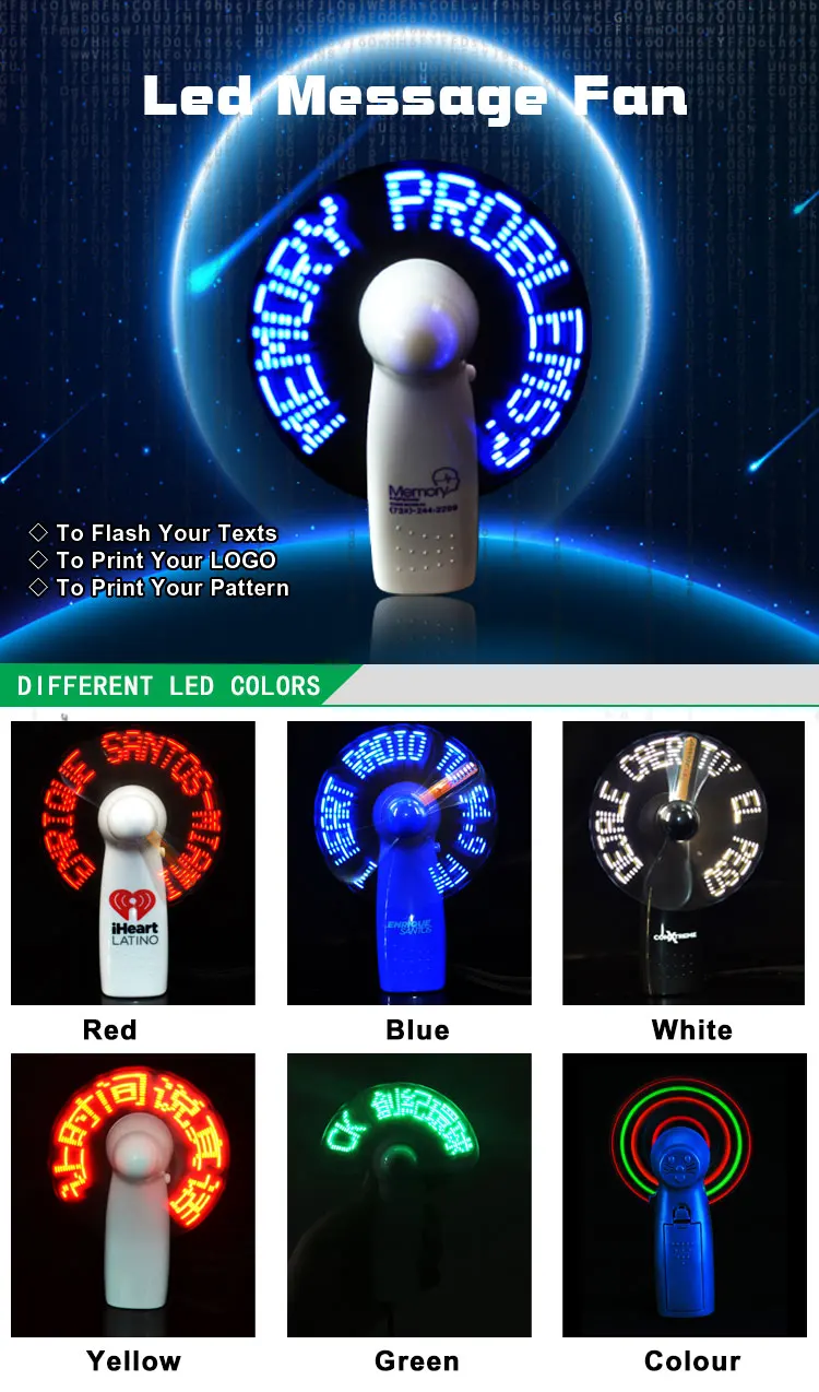 Custom Hand Led Flashing Text Message Fan - Buy Led Hand Fan custom ...