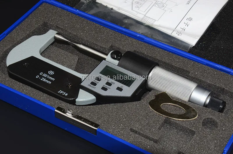 Xibei Brand 25mm 0.001mm Ip54 Pointed Head Micrometer Digital Double ...