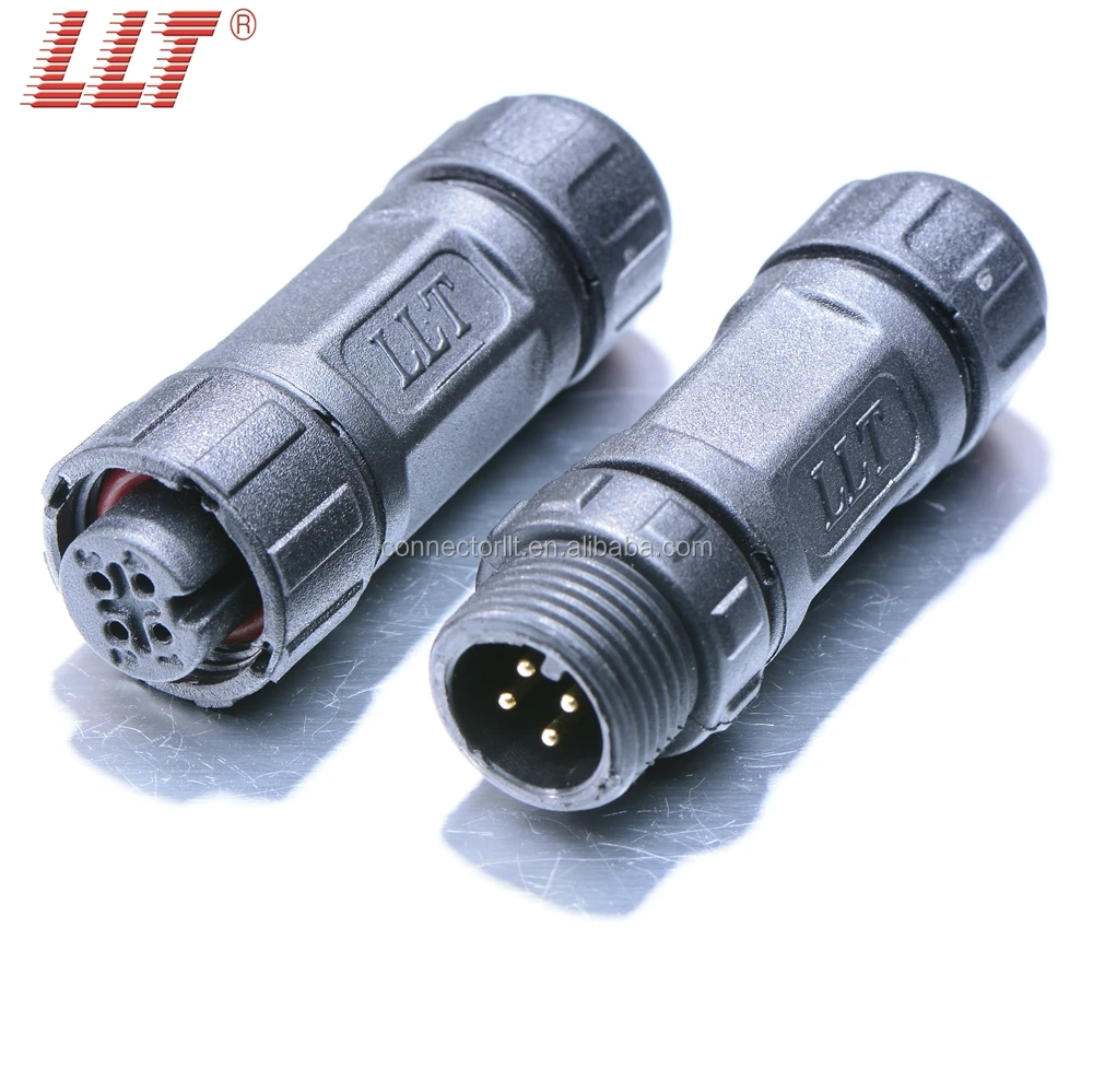 LLT M12 4 Pin IP67 IP68 Waterproof Connectors for LED Screens