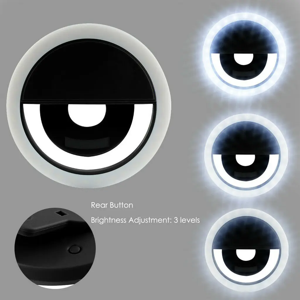 Universal 3-level Led Cell Phone Camera Led Selfie Ring Light For All ...