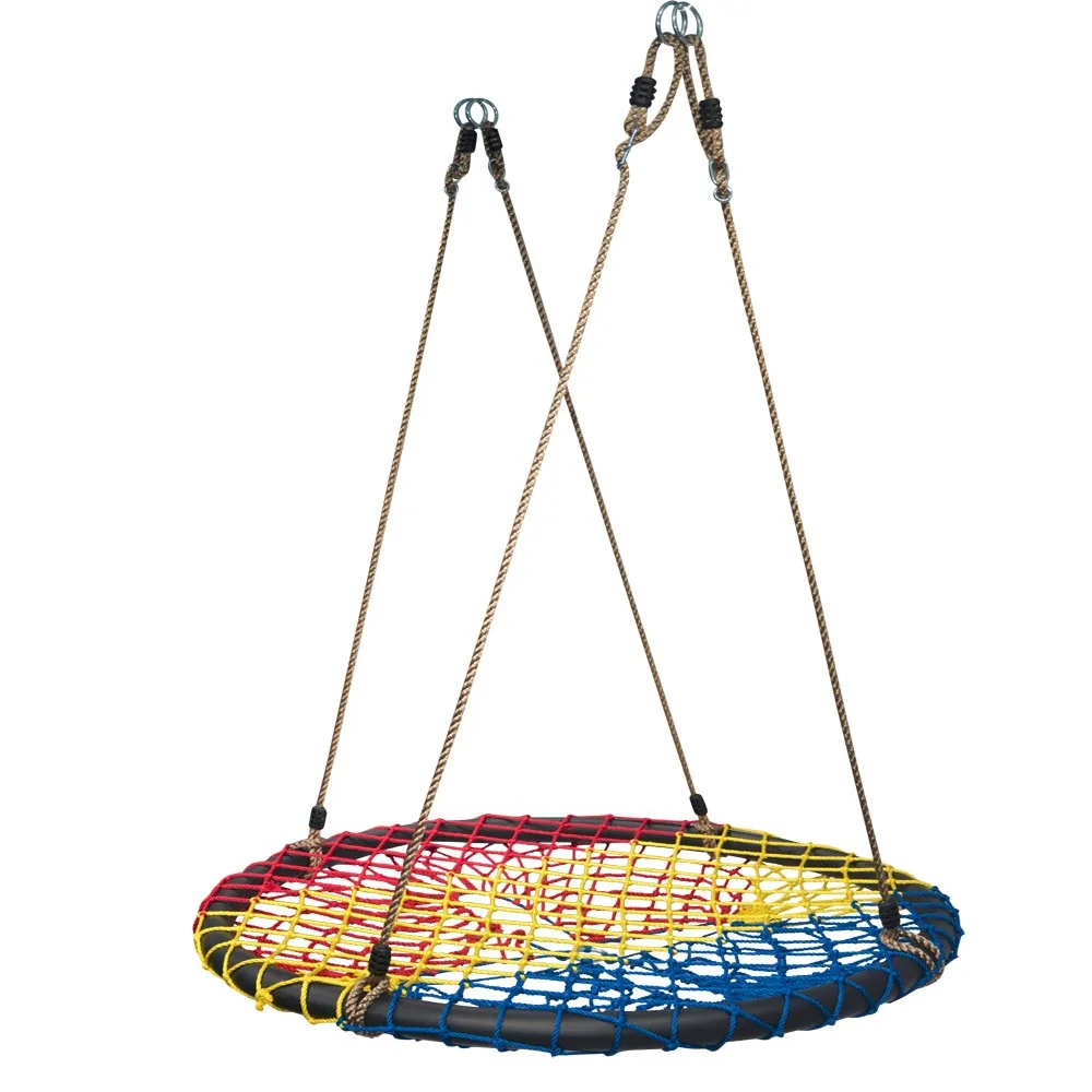 Factory Sale Garden Colorful Single Children Round Patio Rope Net Swing ...