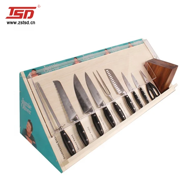 Acrylic Wood Knife Cutlery Set Display Holder - TSD-A883