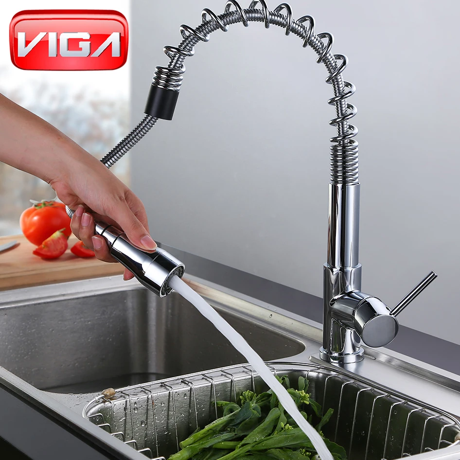 Viga New Design Fancy Pullout Flexible Hose Mixer Water Faucet Kitchen ...