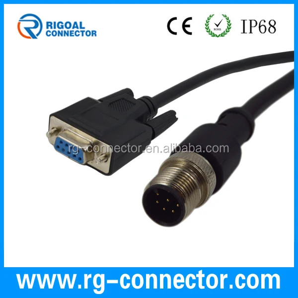 M12 8pin Male To Db9 Female Connector Cable - Buy M12 8pin Db9 Cable ...