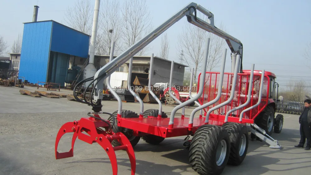 Hydraulic Timber Trailer With Telescopic Crane,Log Trailer With Crane ...