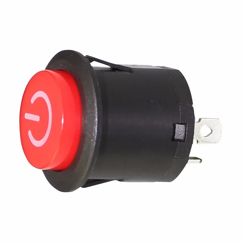 22.2mm Plastic Round Button 3pin Latching Illuminated Power Logo On Off ...