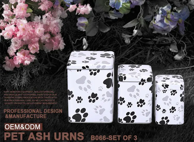 Paw Print Tins Urn Pet For Pet Ashes-4-piece Suits - Buy Tin Pet Urns ...