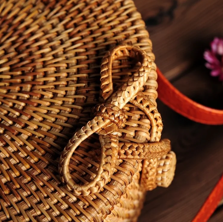 New Natural Rattan Style Straw Bag Beach Strawberry Ladies Rattan Bag ...