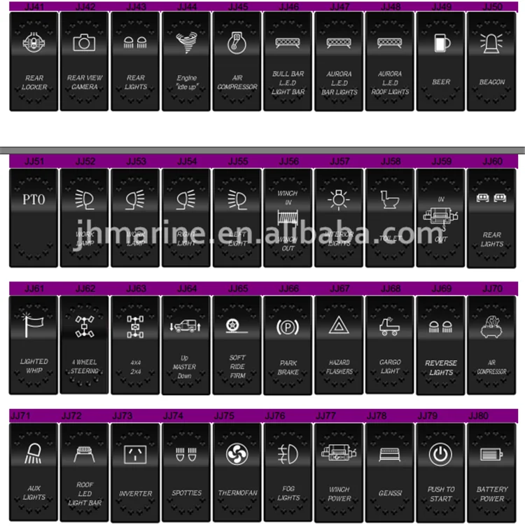 Oem 4x4 Waterproof Laser Etched Engraving Symbols Carling Rocker Switch ...