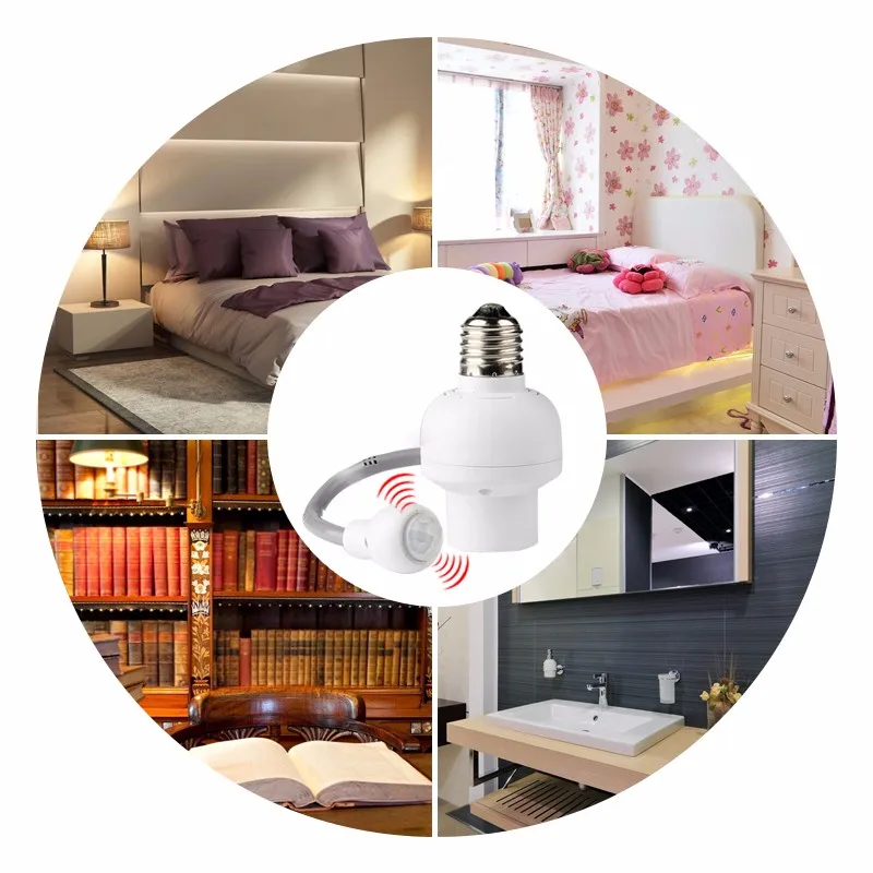 Real 360 Degrees Motion Sensor Light Socket 240v Lamp Holder - Buy 240v ...