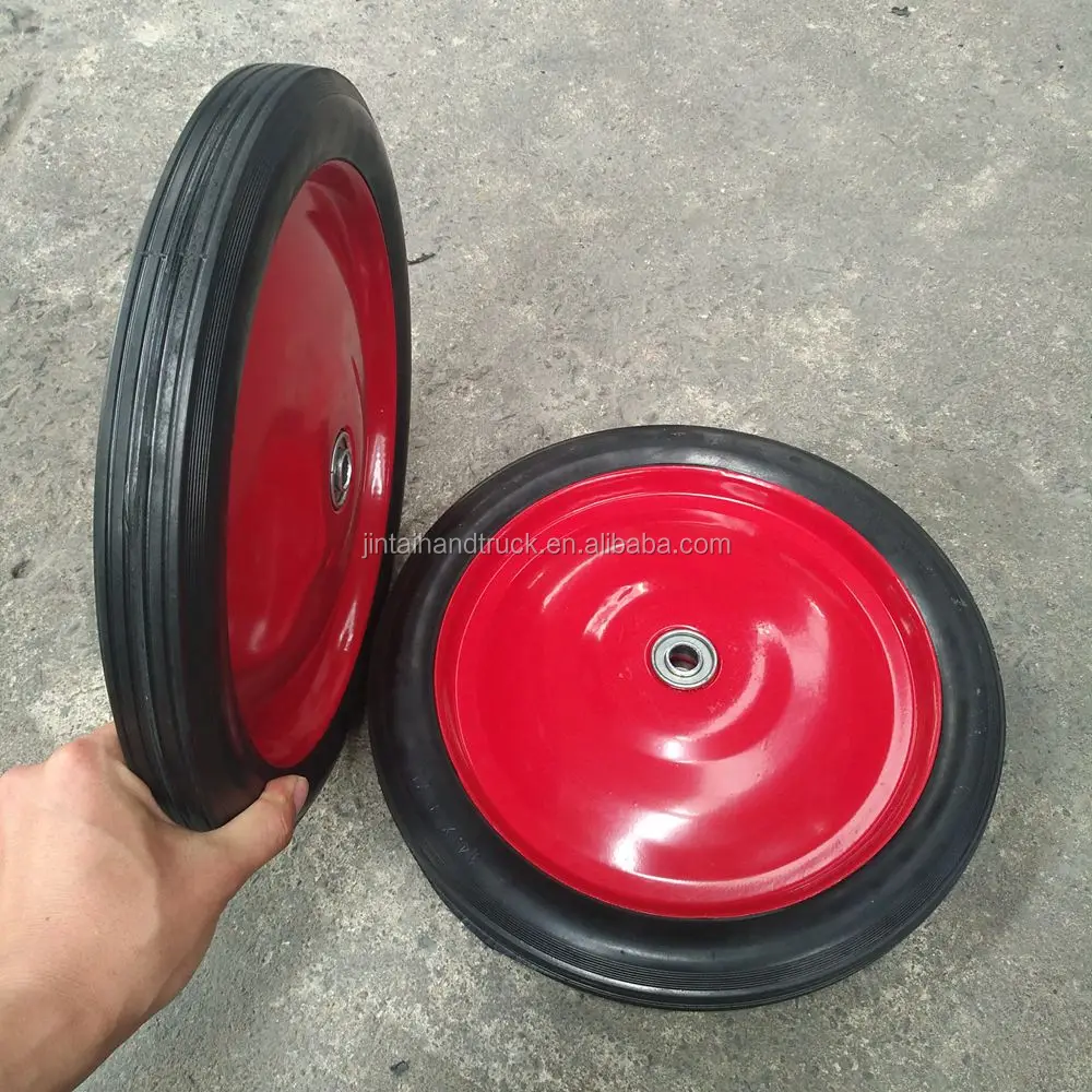14" Inch Semi-Pneumatic Rubber Wheels - Durable & High Elastic