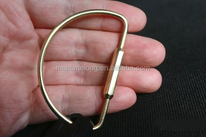 Brass Key Ring Handmade D Shape Key Chain Outdoor Edc Tool - Buy Brass ...