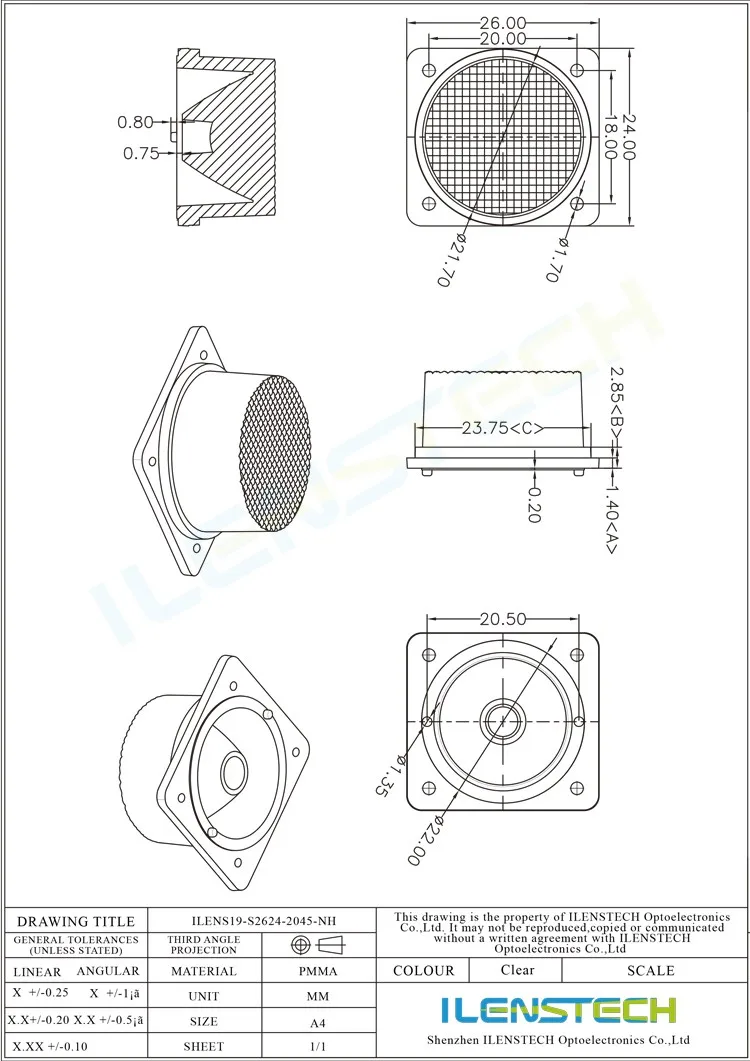 20mm LED Lens - PMMA Spotlight Optics for Efficient Lighting