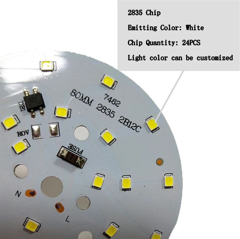 High Voltage 80mm 12w Led Round Pcb Board With 2835 Chip - Buy Led ...