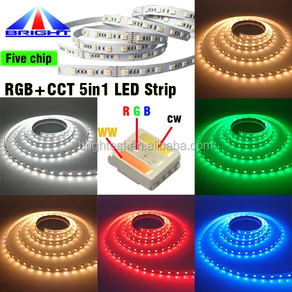 5 Colors In 1 ! 60leds/m New Led Strip ! Ww+rgb+cw Led Strip Light ...