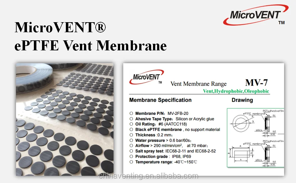 Microvent - Ip67/68 Protective Eptfe Waterproof Vent Membrane For Electronics And Led - Buy ...