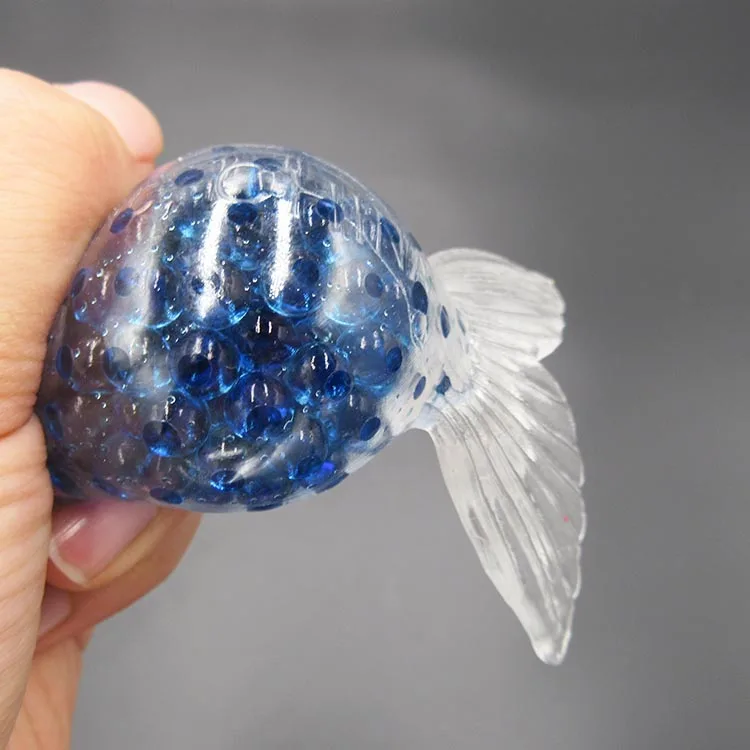 1180616-8 TPR Squishy Toy Fish Shape Bead Gel Squeeze Stress Relief Ball