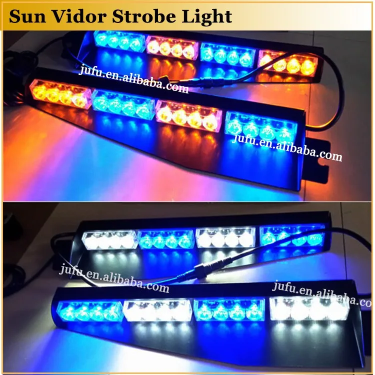 12v Sun Visor Strobe Light,Red Blue Amber Green Emergency Warning ...