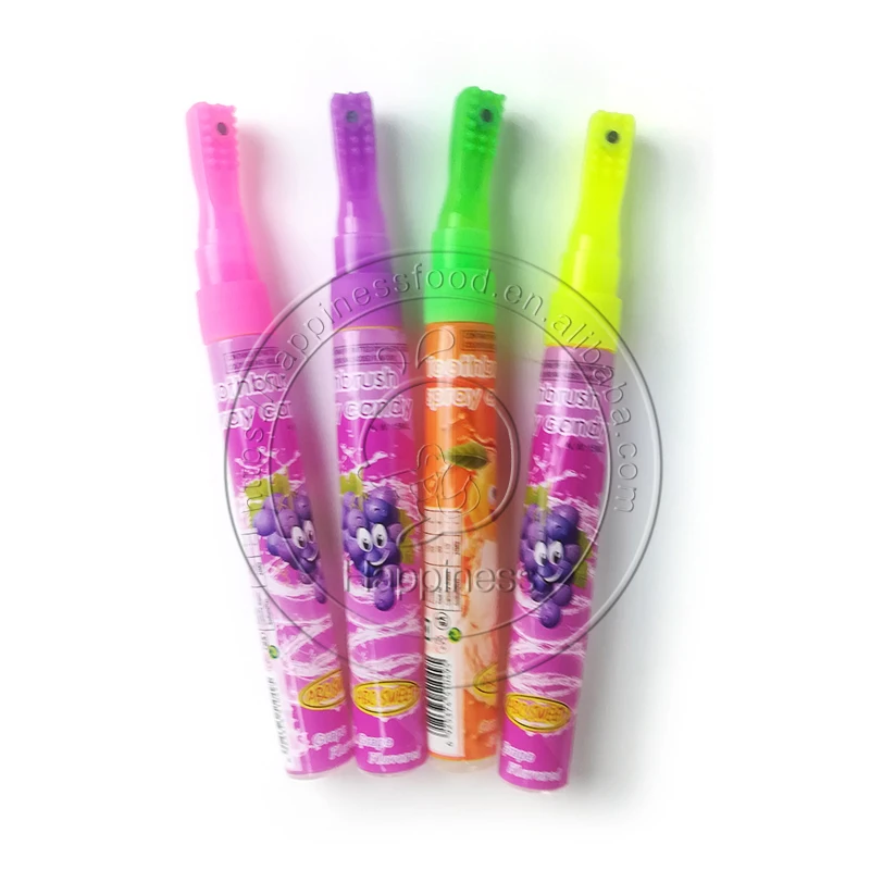 Halal Toothbrush Shape Fruit Favor Multi-color Spray Liquid Candy - Buy ...